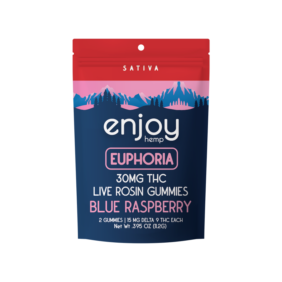 Enjoy Hemp Live Rosin 30 mg Delta 9 THC Gummies for Euphoria - 2 pack ...